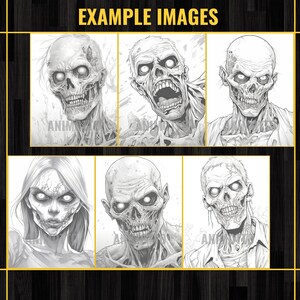Creepy Zombies 35 Horror Coloring Page Book, for Adults and Kids ...