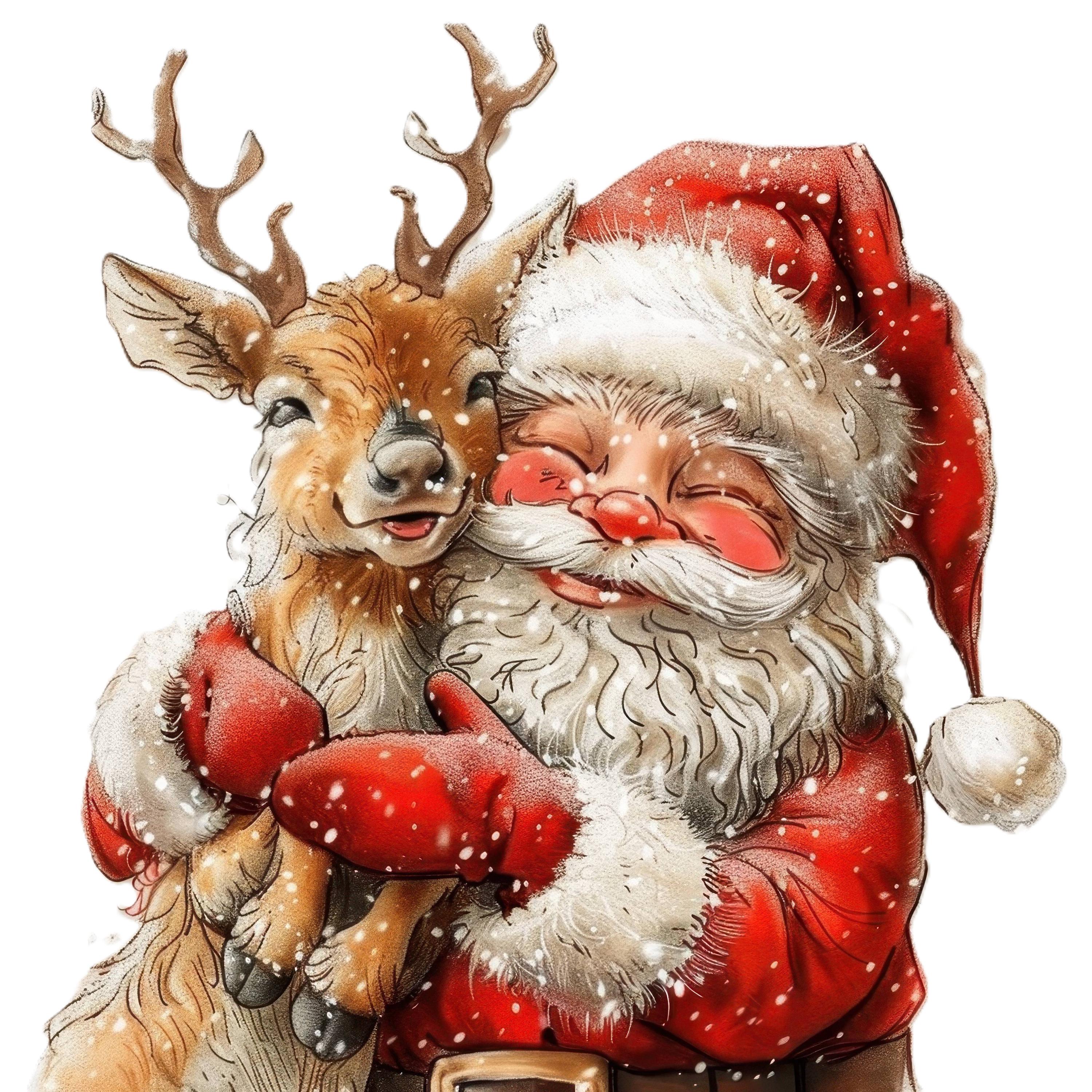 11 Christmas Hugs Clipart Bundle, Santa Hug Images Illustrations ...