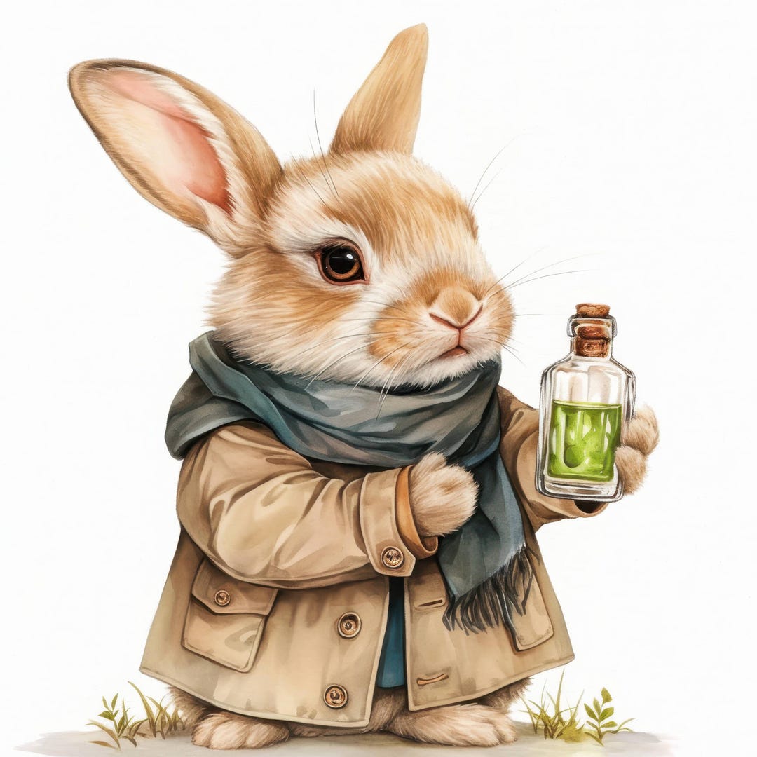 14 Alchemy Rabbit Clipart Bundle, Magical Bunny Illustrations ...