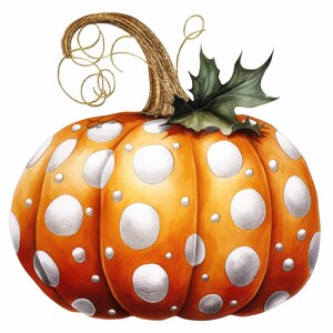 14 Patterned Pumpkins Clipart Bundle, Printable Watercolor Halloween ...