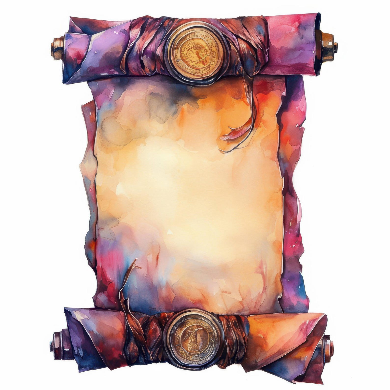 18 Magical Scroll Clipart Bundle, Enchanted Paper Illustrations ...