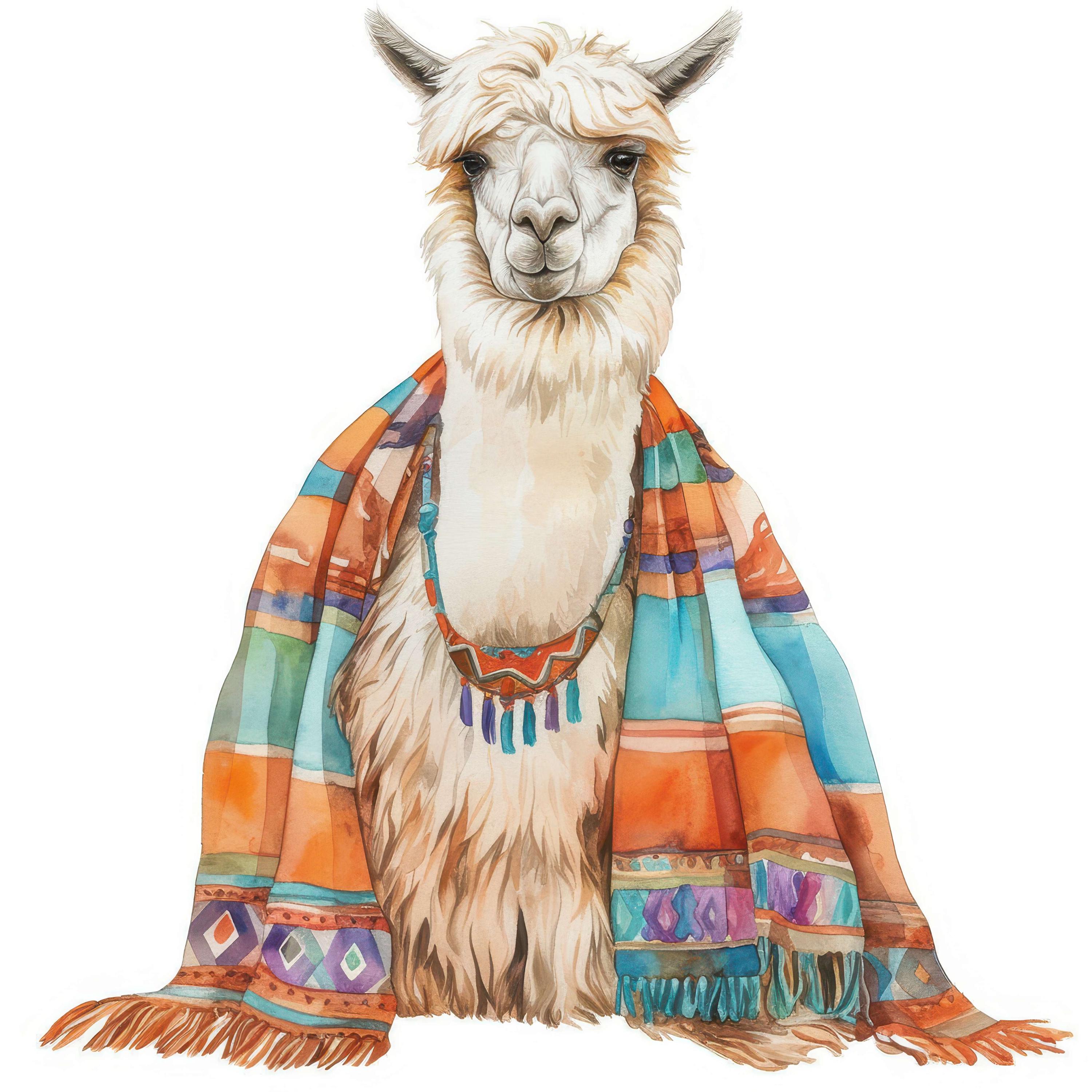 15 Llama Clipart Set, Printable Watercolor Funny Llama Clipart, High ...