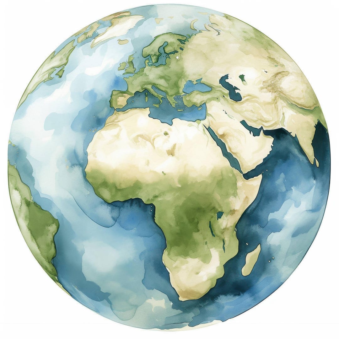 17 Earth World Map Clipart Bundle, Earth Globe Illustrations, Printable ...