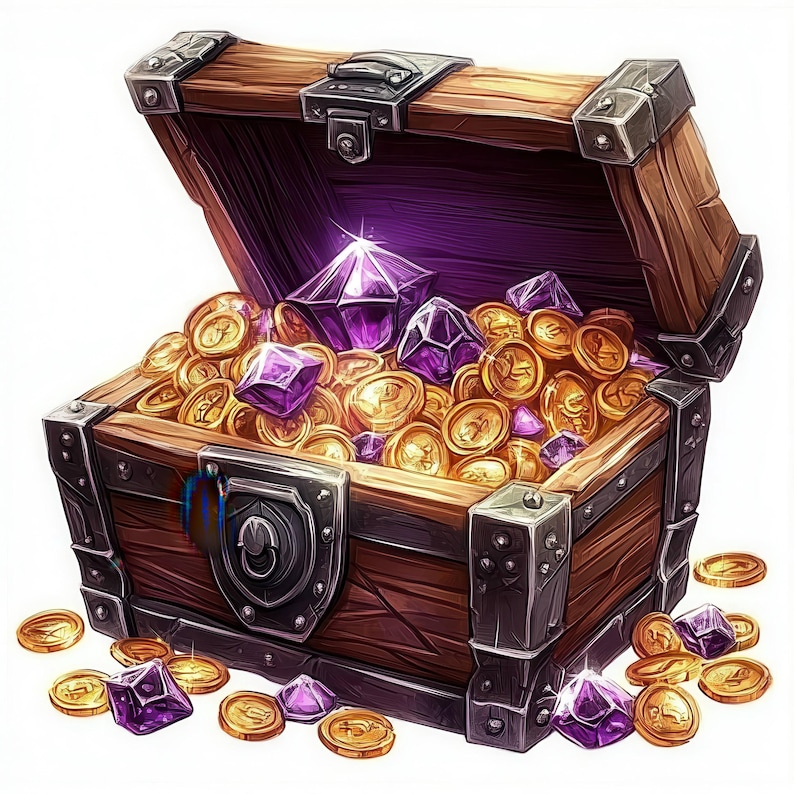15 Treasure Chest Clipart Bundle, Adventure Chest Illustrations ...