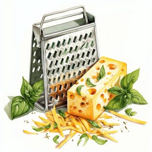 15 Grated Cheese Clipart Bundle, Cheese Grater and Shredder ...