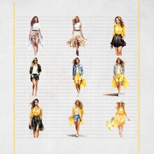 Watercolor Fashion Girls Clipart Bundle, Modern Fashion Clipart Set ...