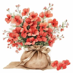 11 Flowers in Vase Clipart Bundle, Valentines Day Illustrations ...