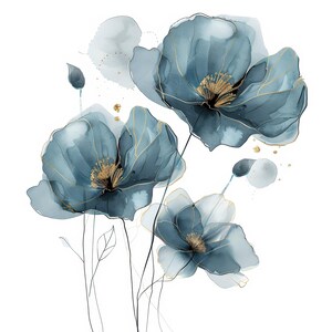 12 Watercolor Abstract Flowers Clipart Bundle, Floral Print, Abstract ...