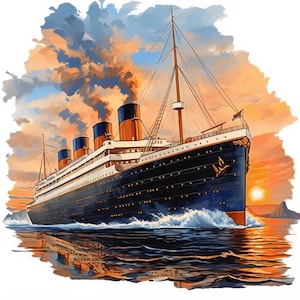 10 Titanic Clipart Bundle, Titanic Prints Images Illustrations ...