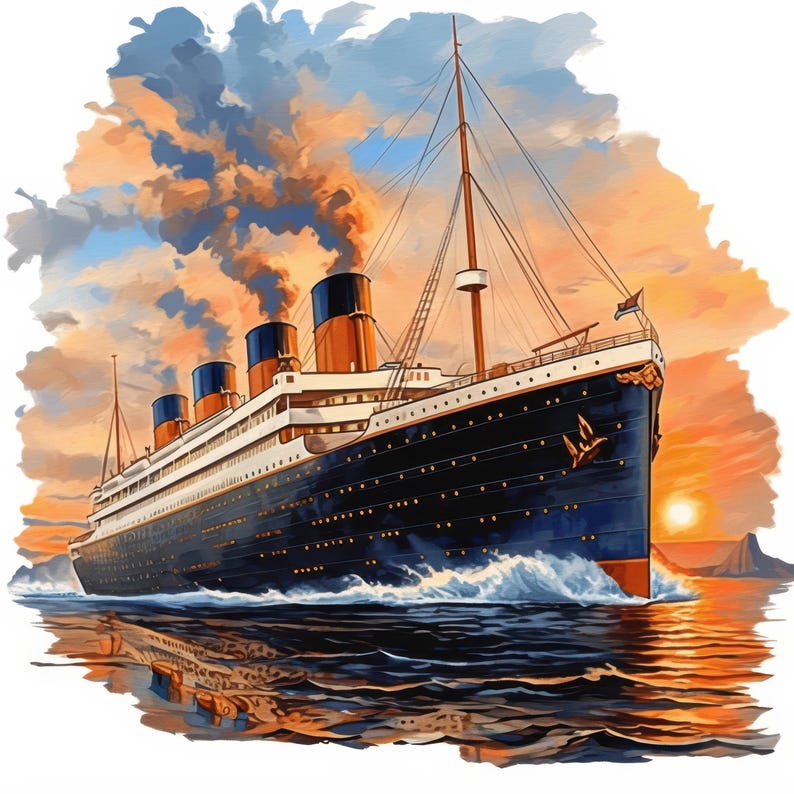 10 Titanic Clipart Bundle, Titanic Prints Images Illustrations ...