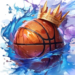17 Basketball With Crown Clipart Bundle, Basketball Illustrations ...