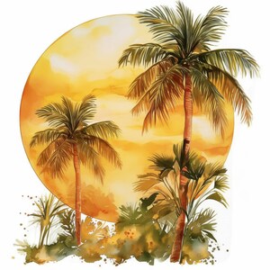 11 Beach Palm Trees Clipart Bundle, Tropical Tree Illustrations ...