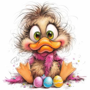 13 Frazzled Duck Clipart Bundle, Whimsical Fantasy Illustration ...