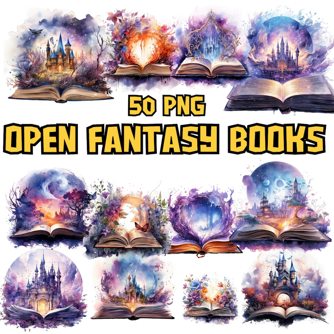 Watercolor Fantasy Books Clipart | Fantasy Graphics, Fairytale and ...