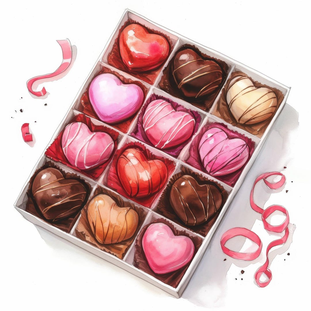 18 Candy Box Clipart Bundle, Open Lid Sweets Print Illustrations ...