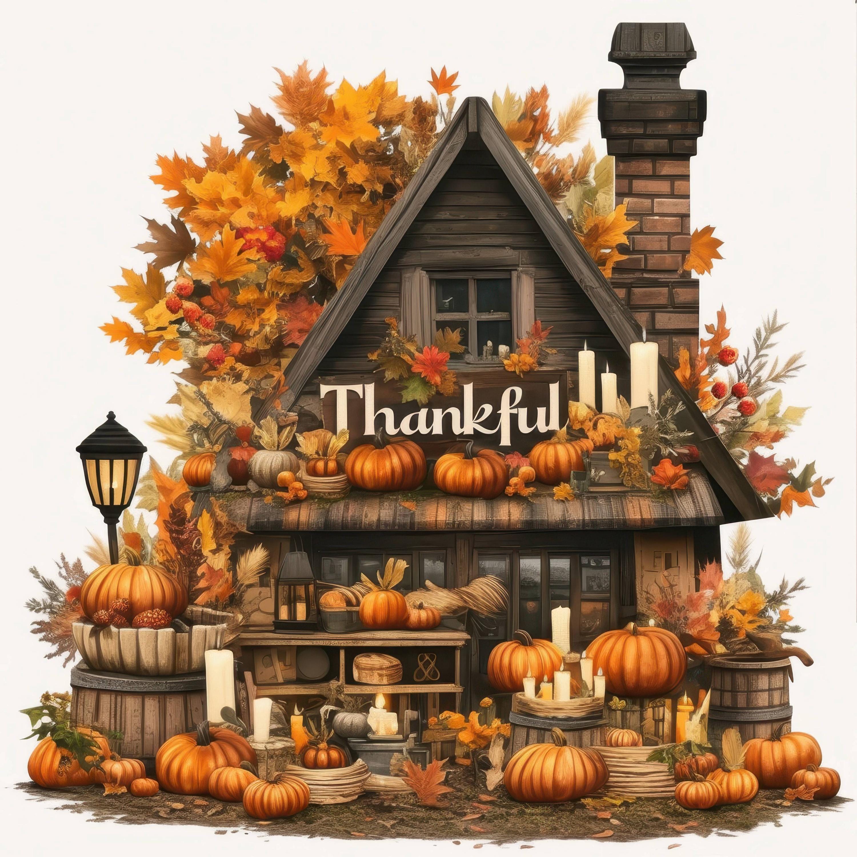 11 Fall Thanksgiving Clipart Bundle, Printable Watercolor Autumn ...