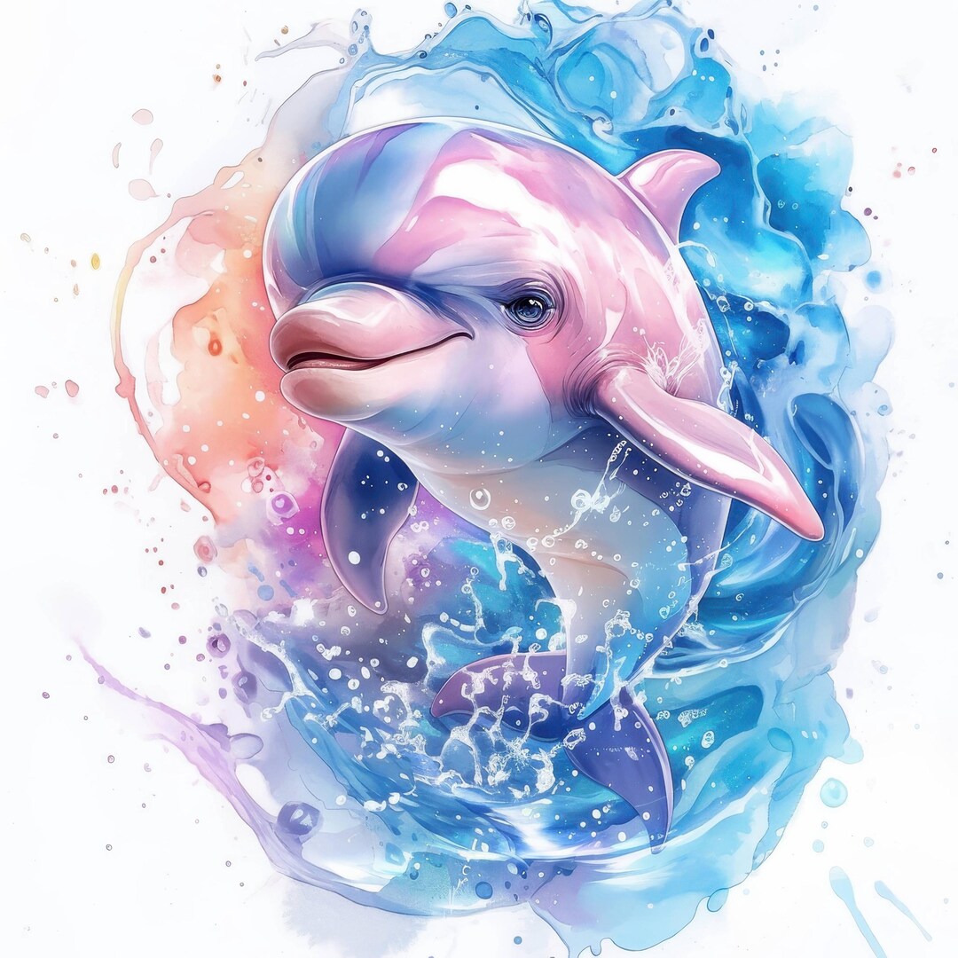 16 Playful Dolphin Clipart Bundle, Dolphin Prints Illustrations ...