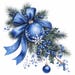 16 Blue Ornaments Clipart Bundle, Printable Watercolor Blue Christmas ...