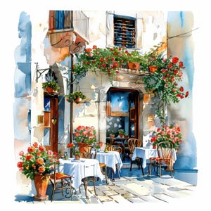 11 Cafe in Paris Clipart Bundle Set, French Cafe Clipart, Printable ...