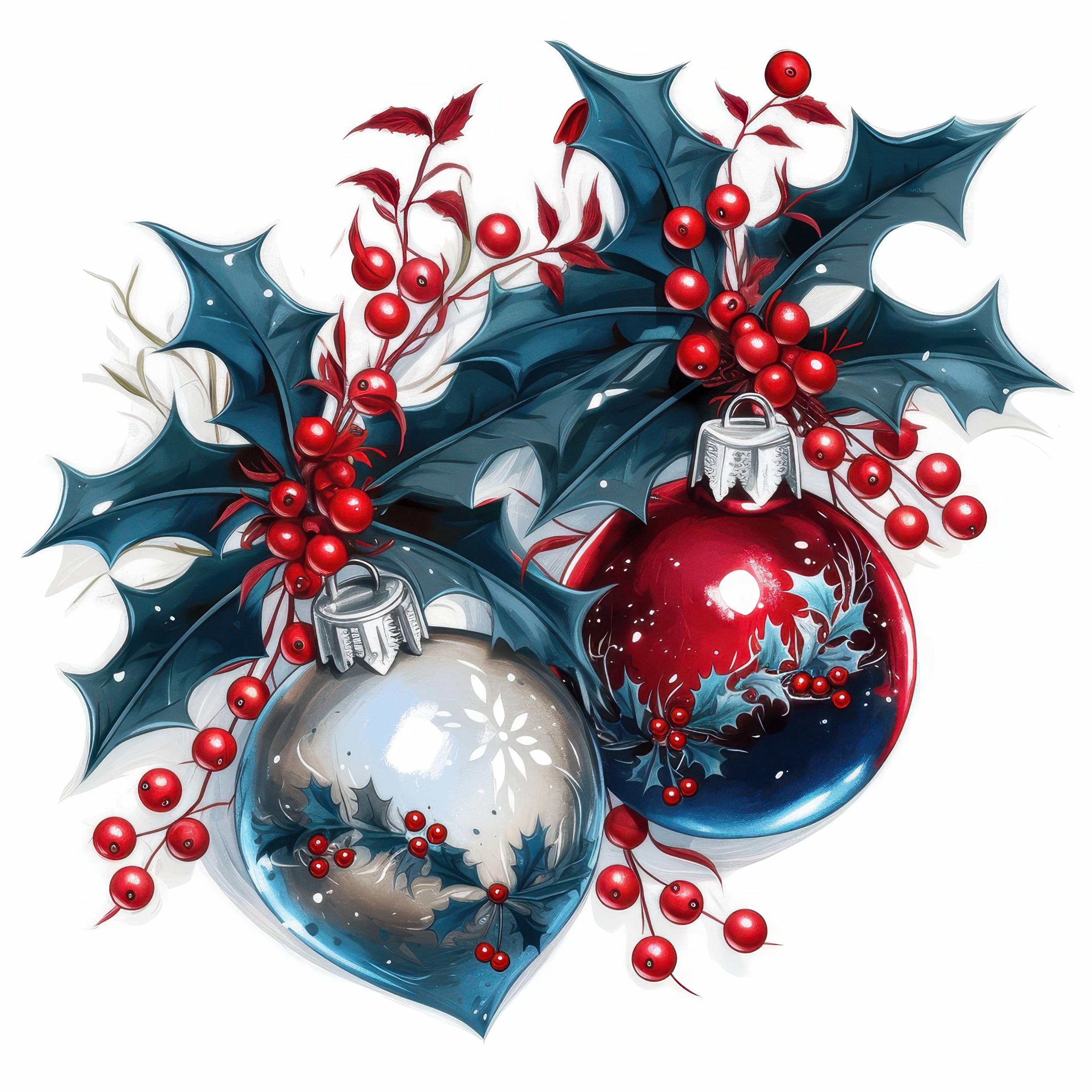 12 Blue Red Christmas Borders Clipart Bundle, Printable Watercolor New ...