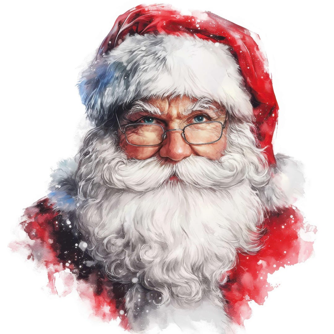 18 Santa Claus Clipart, Christmas Print Set Illustrations, Printable ...
