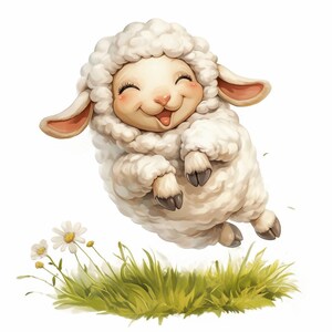 16 Funny Sheep Clipart Bundle, Spring Sheep Prints Illustrations ...
