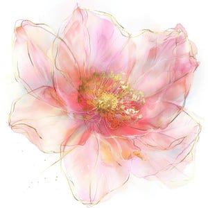 12 Soft Pink Gold Flowers Clipart Bundle Set, Flowers Print,high ...