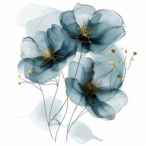12 Watercolor Abstract Flowers Clipart Bundle, Floral Print, Abstract ...