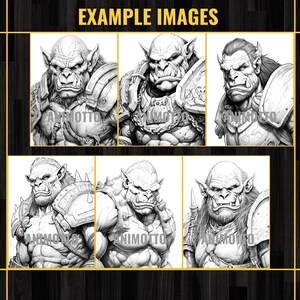 70 Fierce Orcs Coloring Page Book, Adults Kids Instant Download ...