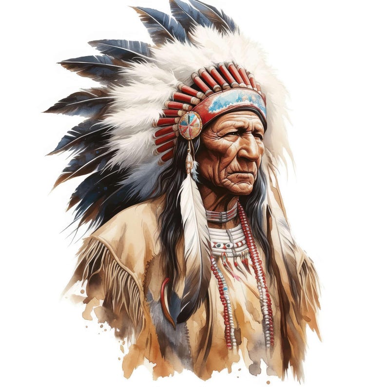 10 Native American Clipart, Indian Chef Illustration, Printable ...