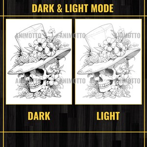 Flower Skulls 90 Coloring Page Book, Adults Kids Instant Download ...