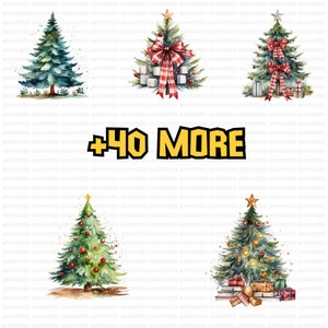 Watercolor Christmas Tree Clipart Bundle | Painted Tree Bundle ...