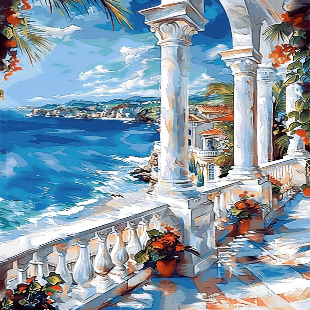18 Ocean Veranda Clipart Bundle, Ocean View Images Illustrations ...