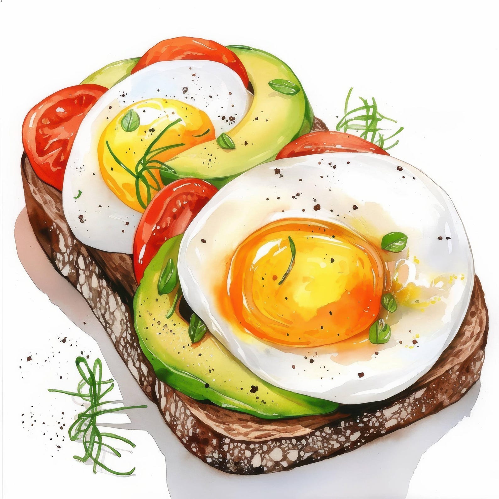 10 Avocado Toast Clipart Bundle, Healthy Breakfast Illustrations ...