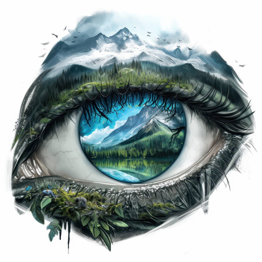 13 Whimsical Eye of Nature Clipart, Printable Watercolor Woman Eye ...