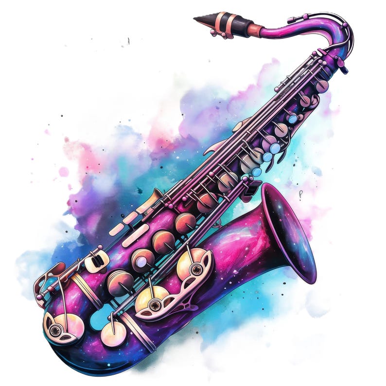 12 Saxophone Clipart Bundle, Musical Instrument Illustration, Printable ...