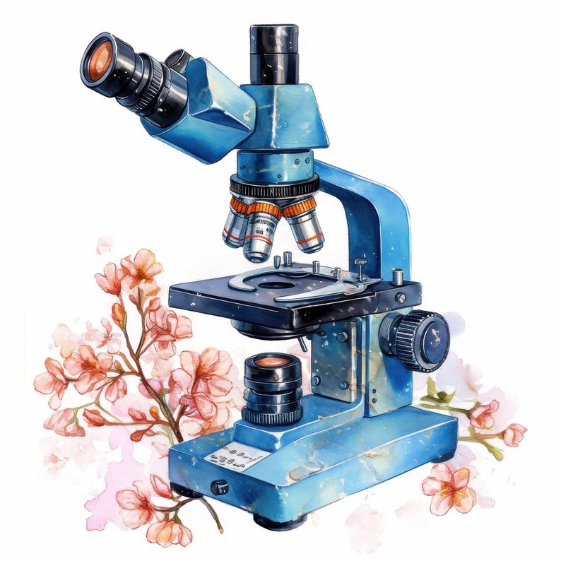 10 Microscope Clipart Set, Science Equipment Illustrations, Printable ...