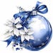 13 Blue Christmas Decorations Clipart Bundle, Printable Watercolor ...