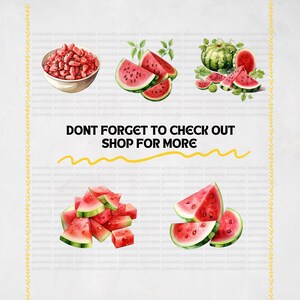 Watercolor Watermelon Clipart Bundle, Summer Fruits Clipart, Food PNG ...