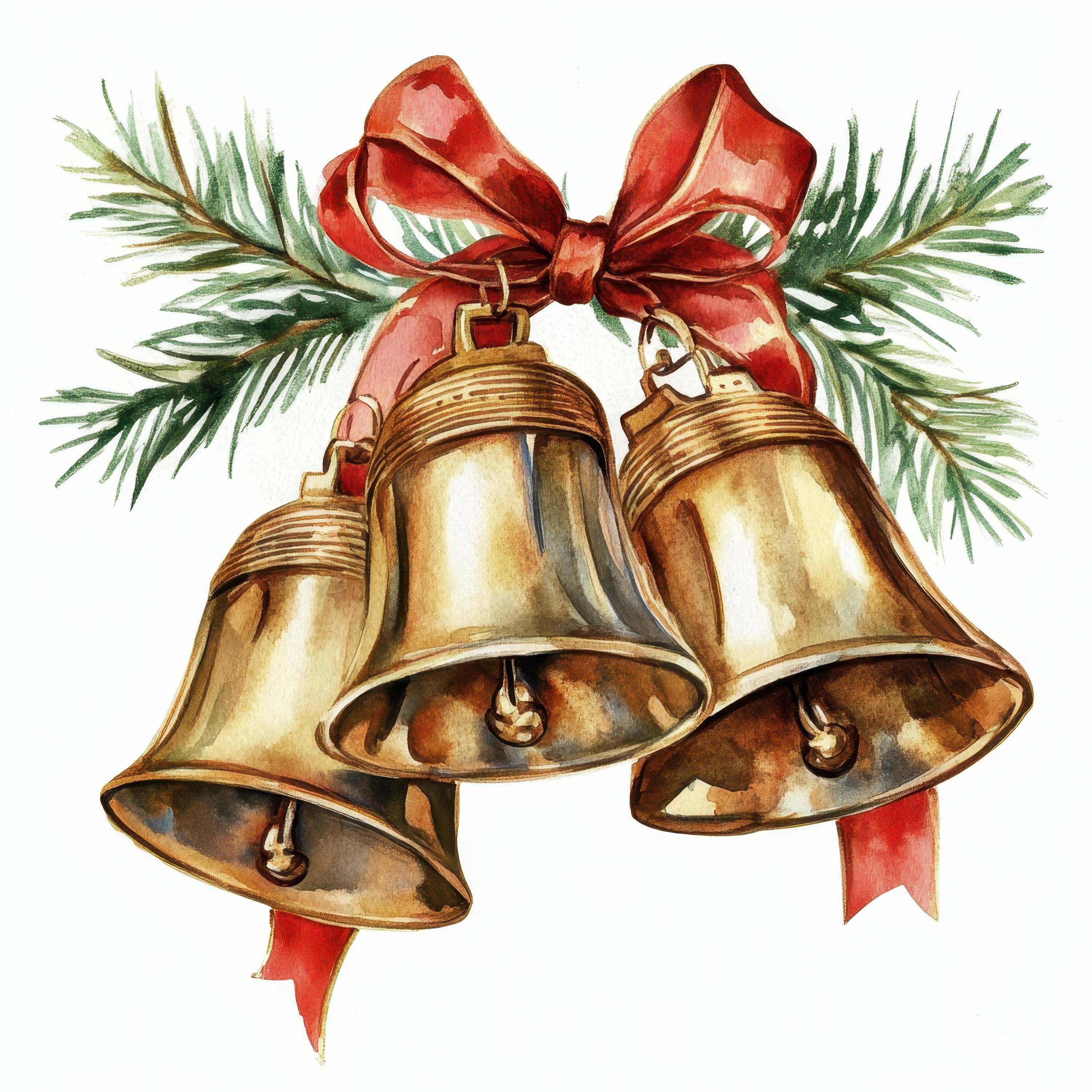 16 Christmas Bells Clipart Bundle, Elegant Bell Illustrations ...