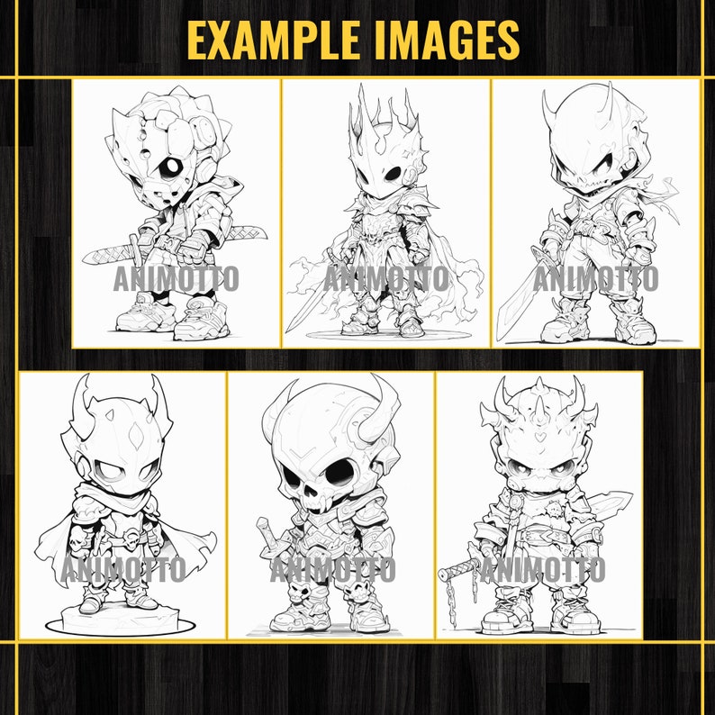 Chibi Death Knights Anime Chibi Adult Coloring Book 60 Coloring Page ...