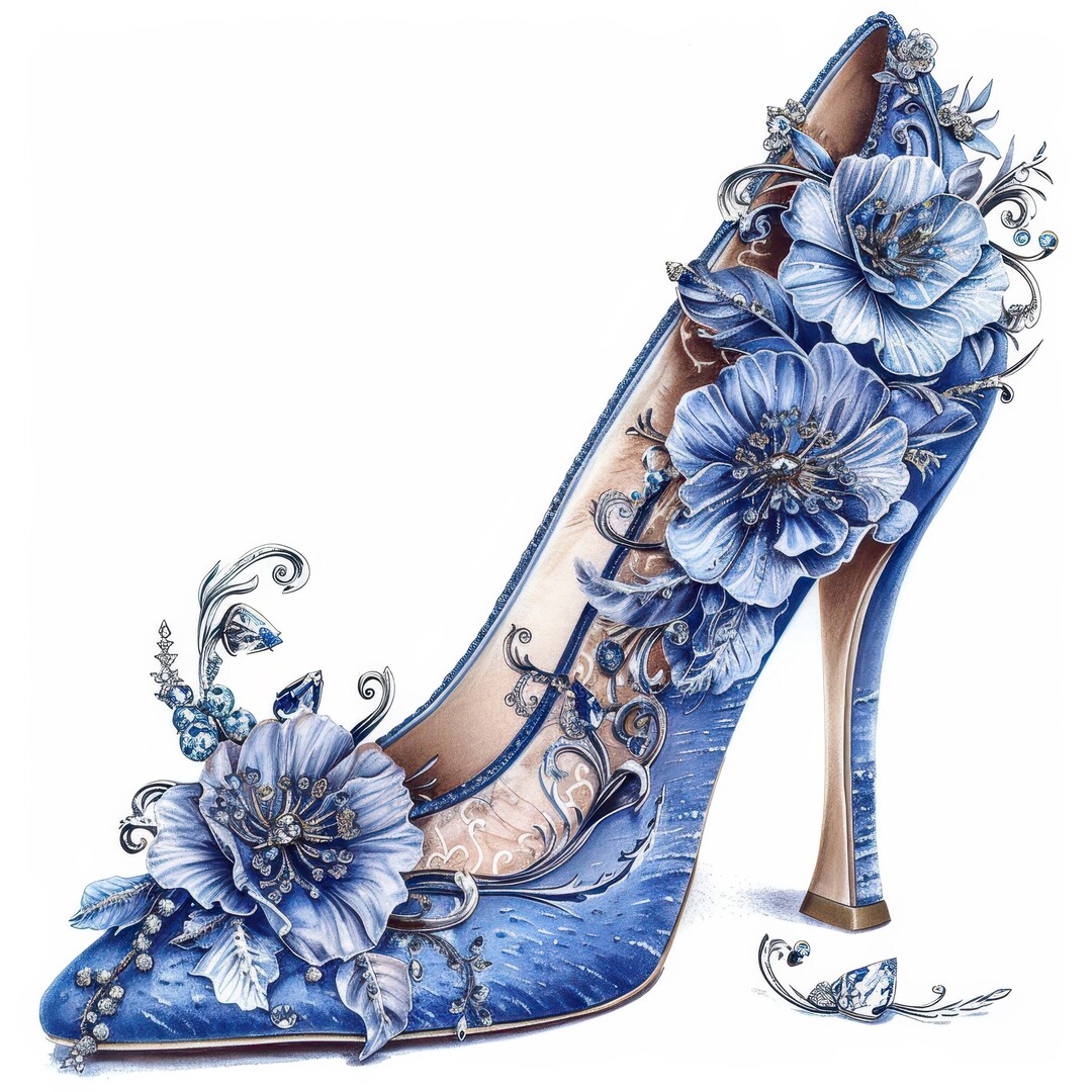 16 Floral Prom Shoes Watercolor Clipart Bundle, High Heels Clipart ...
