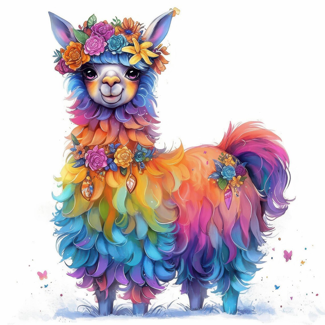 13 Glomorous Llama Clipart Bundle, Cute Llama Print Illustration ...