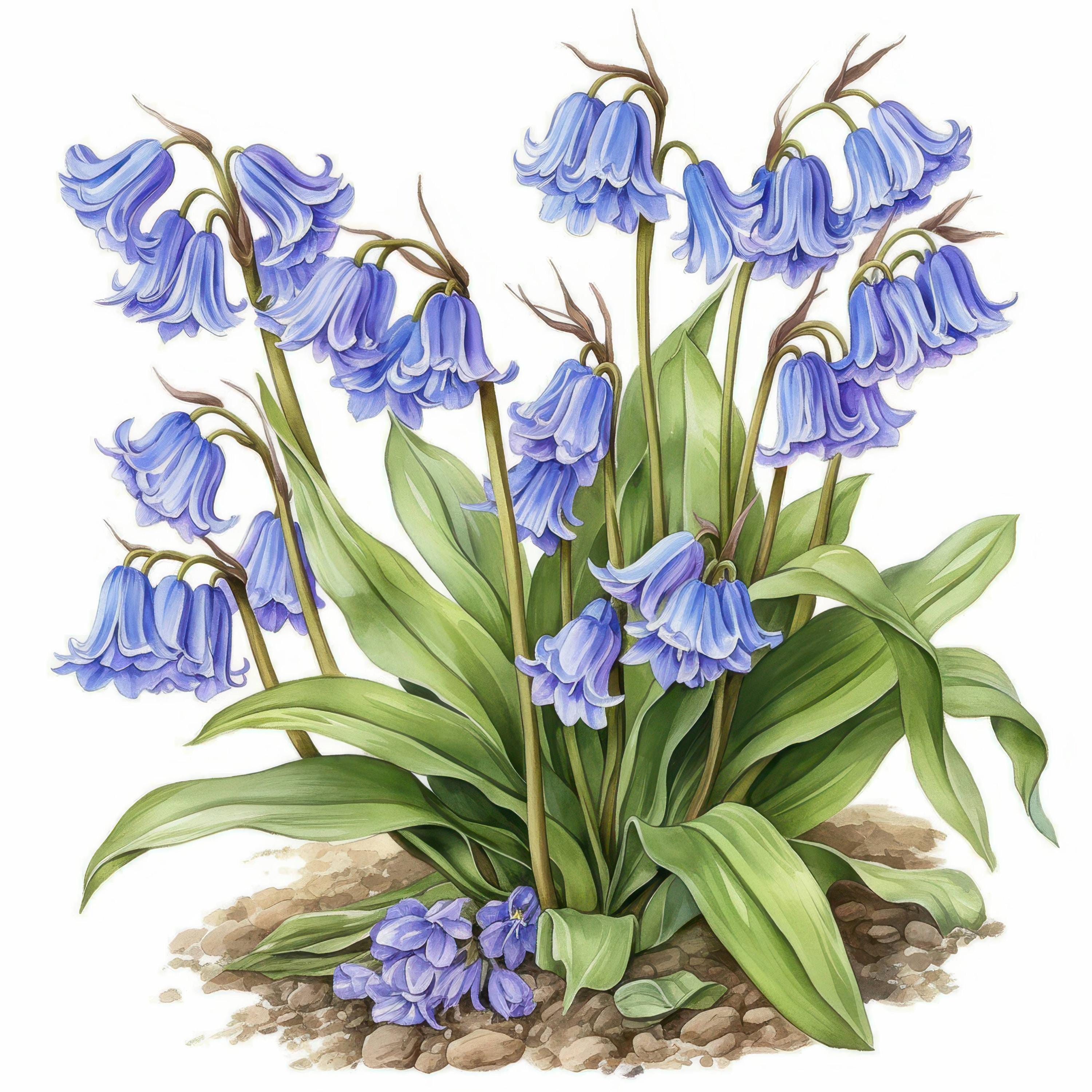 13 Bluebell Flowers Clipart Bundle, Card Making Illustration, Printable ...