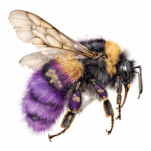 13 Purple Bees Clipart Bundle, Purple Bee Image Illustrations ...