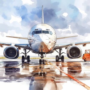 10 Airplane Airport Clipart Bundle, Passenger Flight Illustrations ...