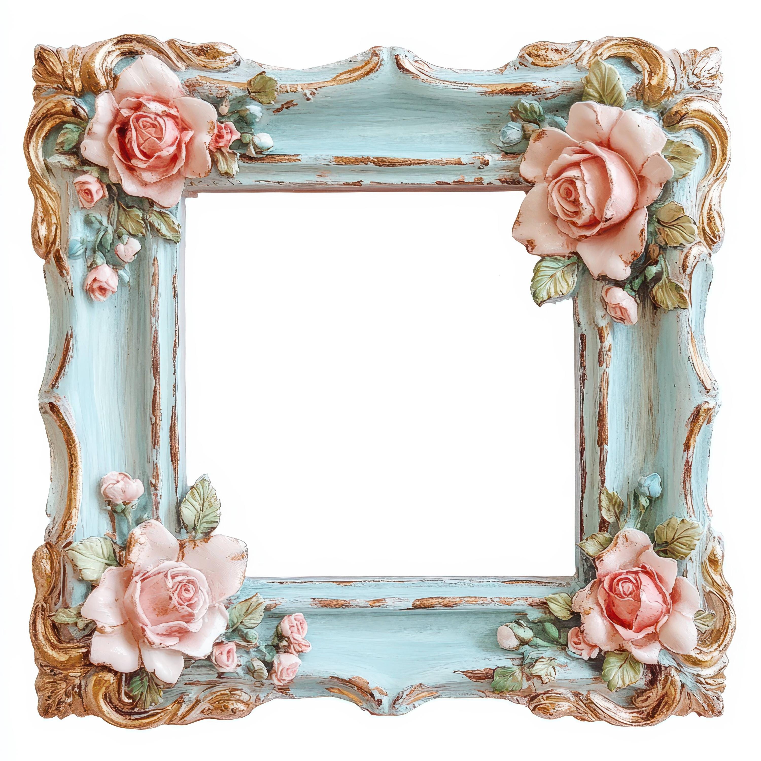 15 Rustic Rose Frames Clipart Bundle, Printable Watercolor Ornate ...