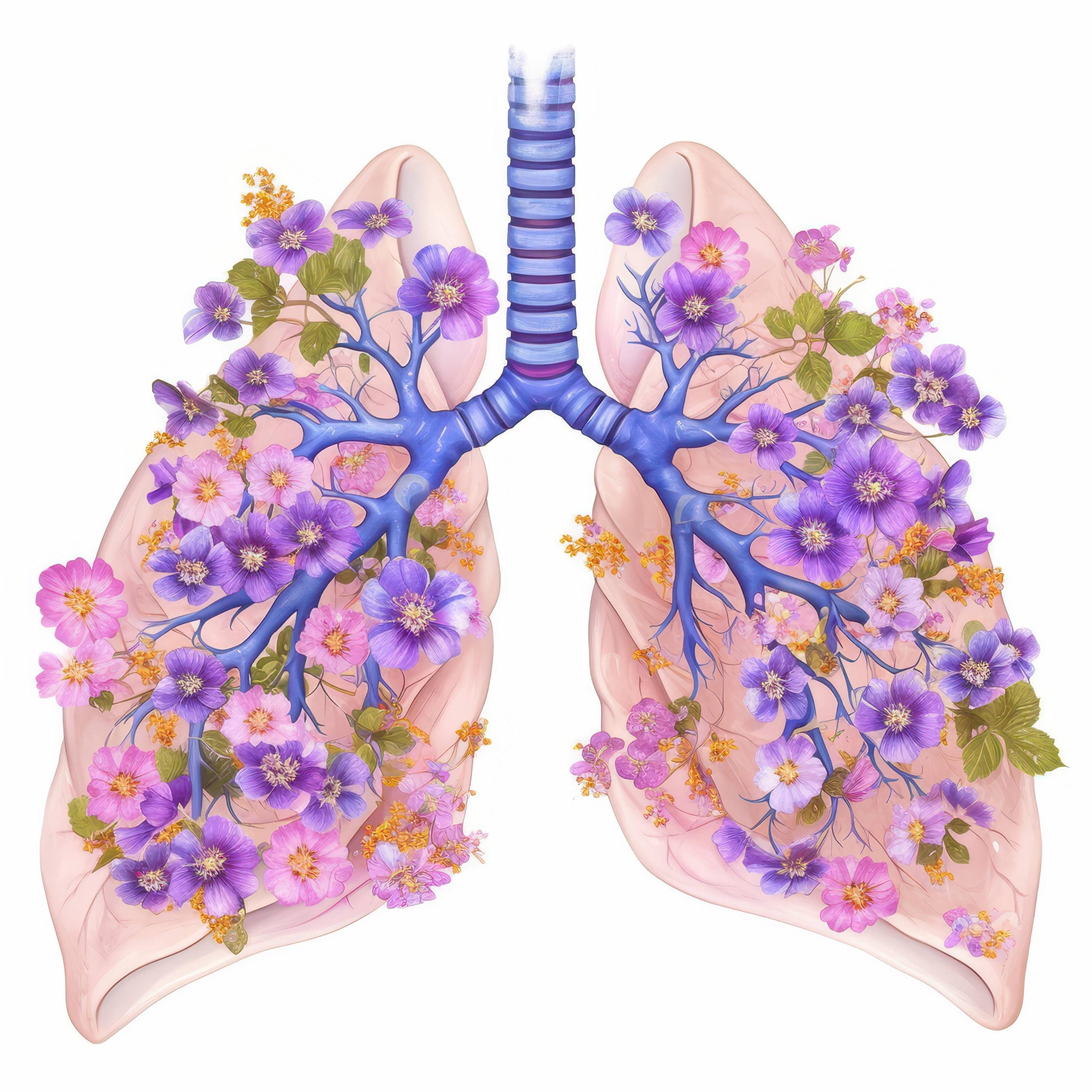 10 Spring Lungs Clipart Bundle, Floral Human Lung Illustrations ...