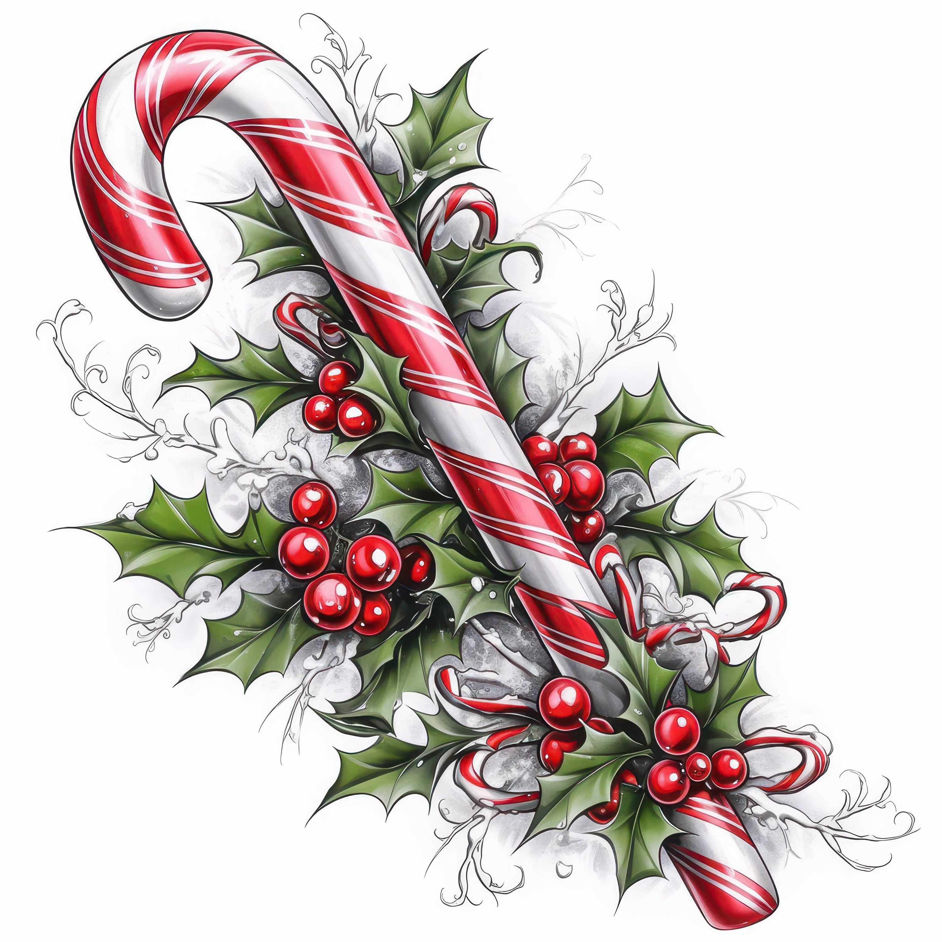 10 Candy Cane Clipart Bundle, Christmas Candy Images Illustration ...