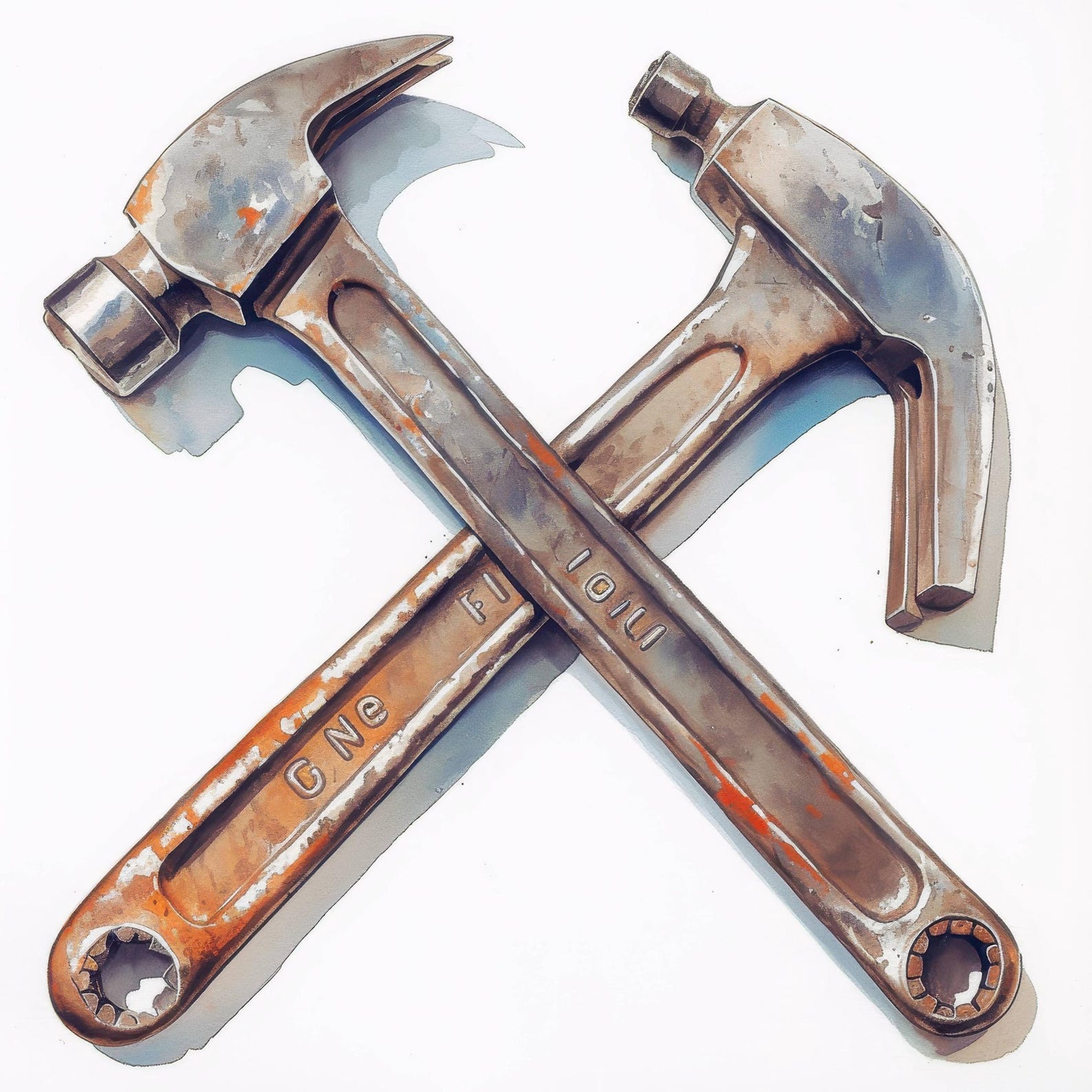 16 Crossed Hammer Clipart Bundle, Tools and DIY Illustrations ...